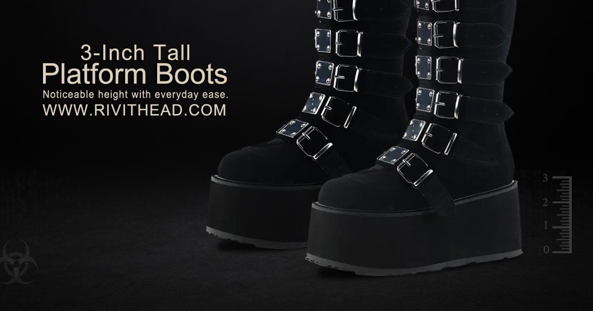 3-Inch Platform Boots – Ankle to Knee-High | Rivithead
