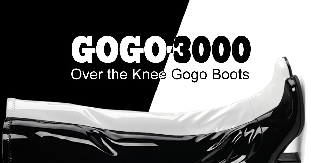 Over the Knee Black and White Patent Gogo Boots | Rivithead