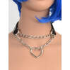 Black Leather Chain and Heart Choker
