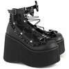 KERA-18 Platform Shoes for Women | Black Vegan Leather