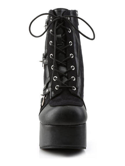 Charade-100 | Women's Black Spiked Platform Boots