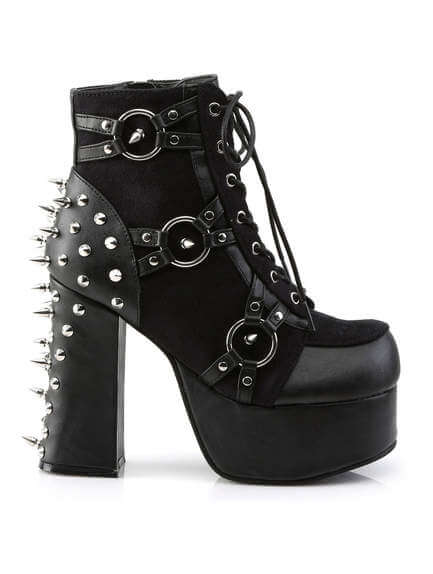 Charade-100 | Women's Black Spiked Platform Boots