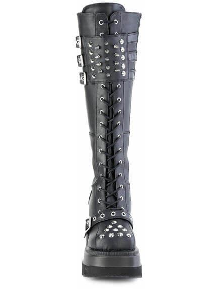 SHAKER-225 - Spikey Knee High Platform Boots