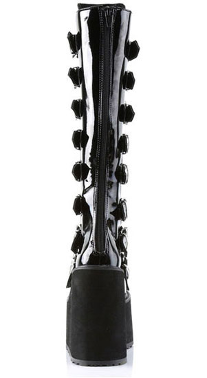 SWING-815 Black Patent Gothic Boots