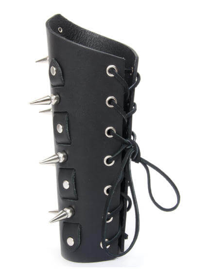 Long Spike Lace Up Gauntlet