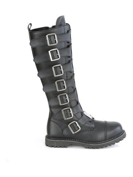 RIOT-21 Vegan Leather Combat Boots with Metal Plates