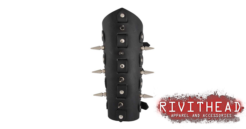 Large Spike Rivet Gauntlet with Adjustable Buckles