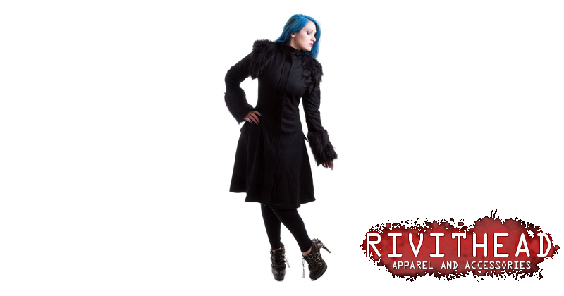 Morrigan Faux Fur Coat with Real Wool Mix - Black