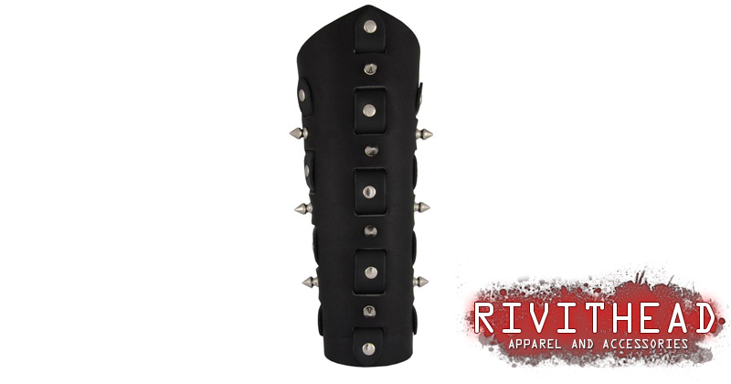 Lace-up Gauntlet with Large Spikes and Rivets