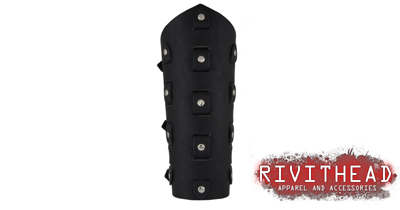 Leather Riveted Gauntlet with Buckle Straps - Handcrafted USA