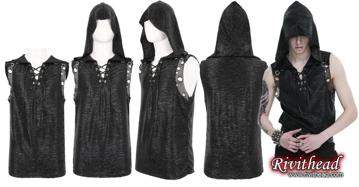 Alchemist Men's Black Hooded Shirt with Oversized Hood