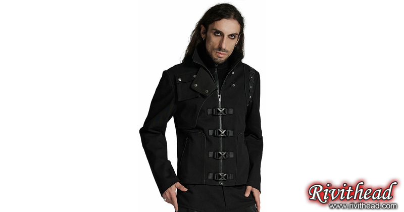 Apex Cipher: Gothic Men's Jacket with a Cyberpunk Edge