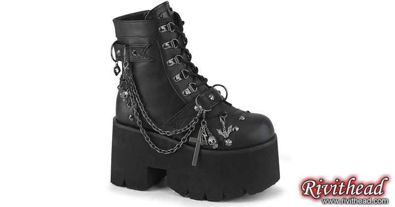 Demonia ASHES-52 Women's Platform Boots | Chunky Goth Boots