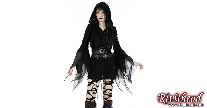Aurora Ragged Slim Gothic Dress: Spellbinding Gothic Attire