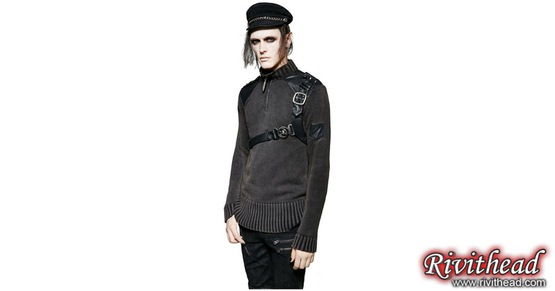 Battalion Commander Gothic Sweater with Spiked Shoulders