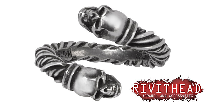 Battle Ring - Pewter Viking Skull Ring | Rivithead
