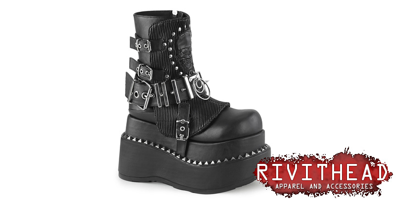 BEAR-150 Women's Two Tier Platform Boots with Studs