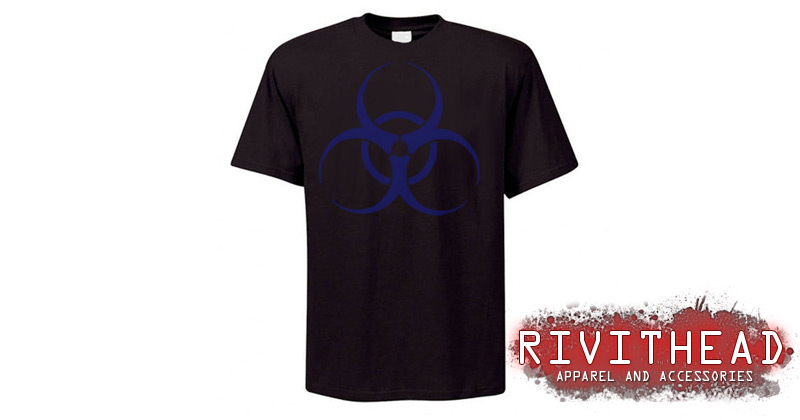 Blue Biohazard T-Shirt | 100% Cotton Gothic Tee