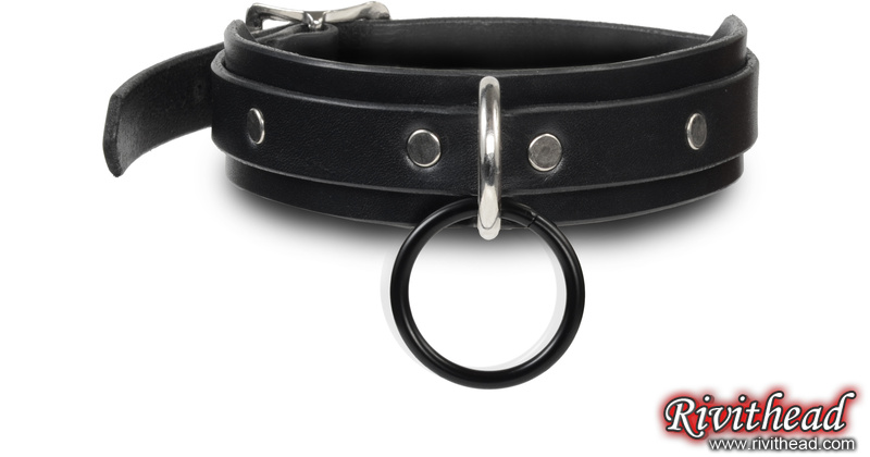 Handcrafted Classic Bondage Choker with Single Black Ring