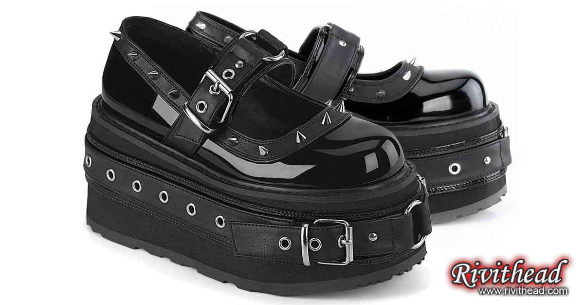 DAMNED-20 Spiky Platform Maryjane Shoes
