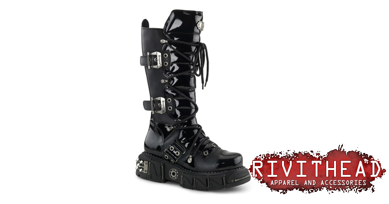 DMA-3006 Black Platform Boots by Demonia