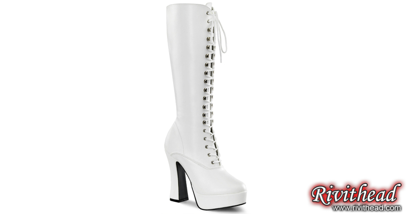 Women's High Heel Lace-Up White Platform Boots – Electra-2020