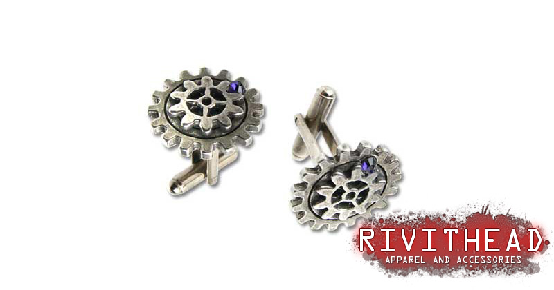 Empire Spur Gear Cufflinks - Steampunk Pewter Accessories