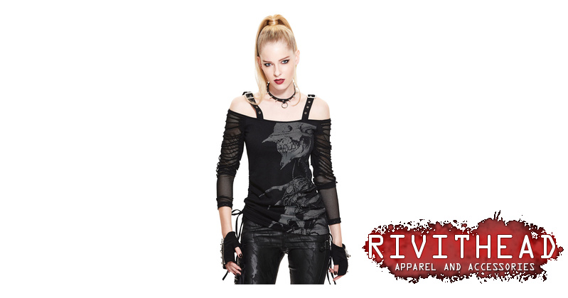 Ennata Women's Long Sleeve Mesh Shirt with Buckled Straps