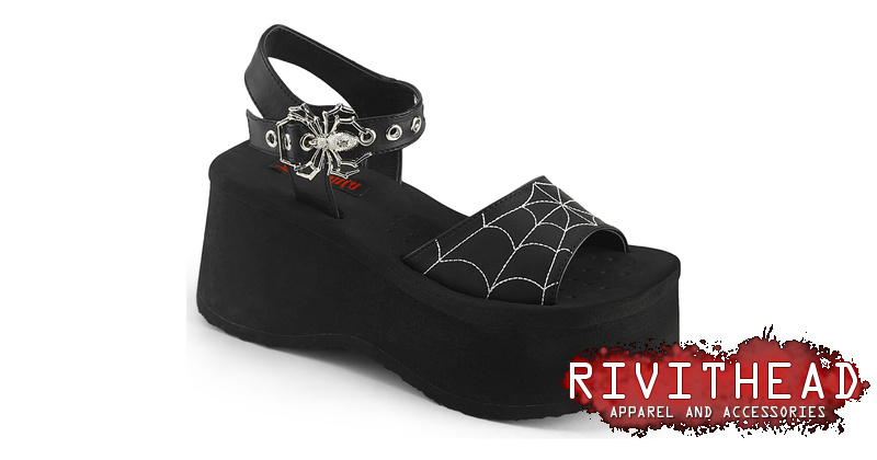 FUNN-10 Spiderweb Platform Sandals with Silver Buckle
