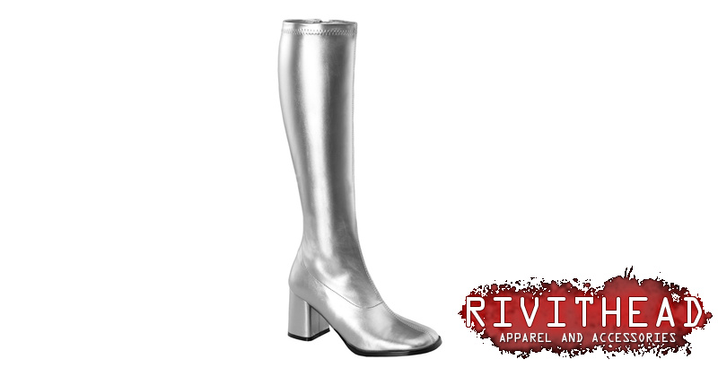 Silver GOGO-300 Knee-High Cosplay Gogo Boots