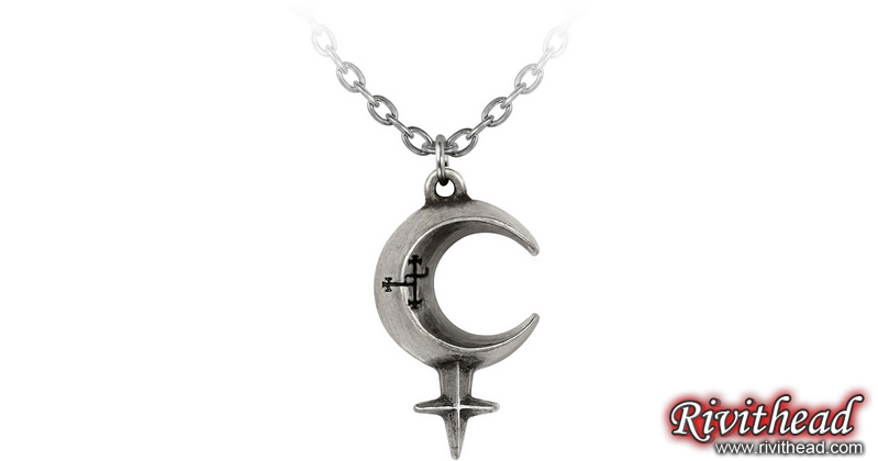 Lilith Pendant Necklace: Sigil & Crescent Moon, Handcrafted