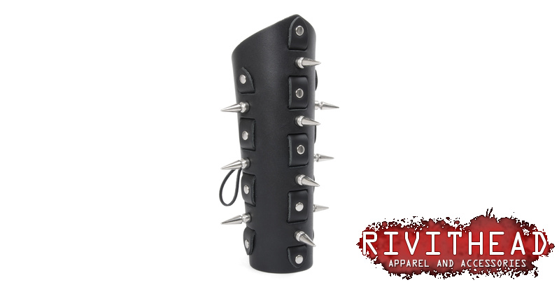 Long Spike Lace Up Gauntlet - Real Leather Spike Gauntlets