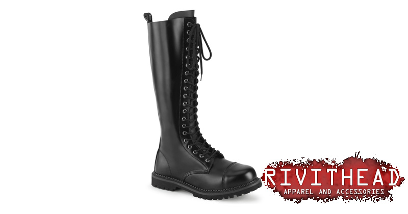RIOT-20 20 Eyelet Leather Combat Boots with Steel Toe