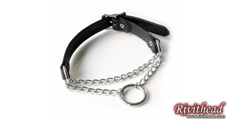Leather Slip Chain Choker with Silver O-Ring | Rivithead