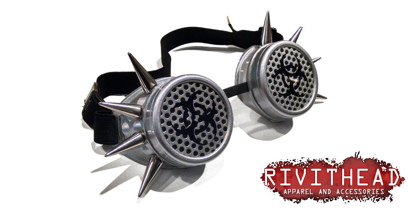 Biohazard Silver Spike Goggles