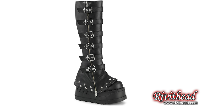 Stomp-223 Bell-Bottom Platform Knee-High Boots for Women