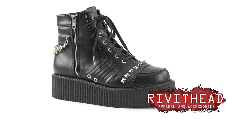 V-Creeper-565 Creeper Boots with Spikes and Chain