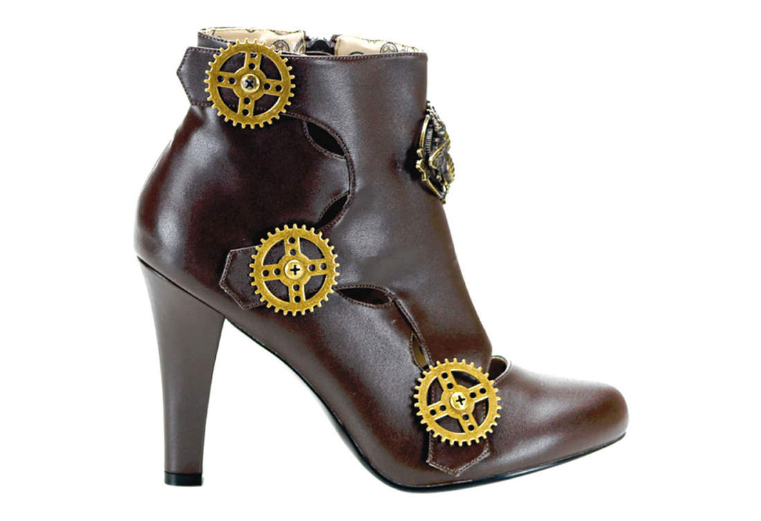 TESLA-12 Brown Steampunk Boots